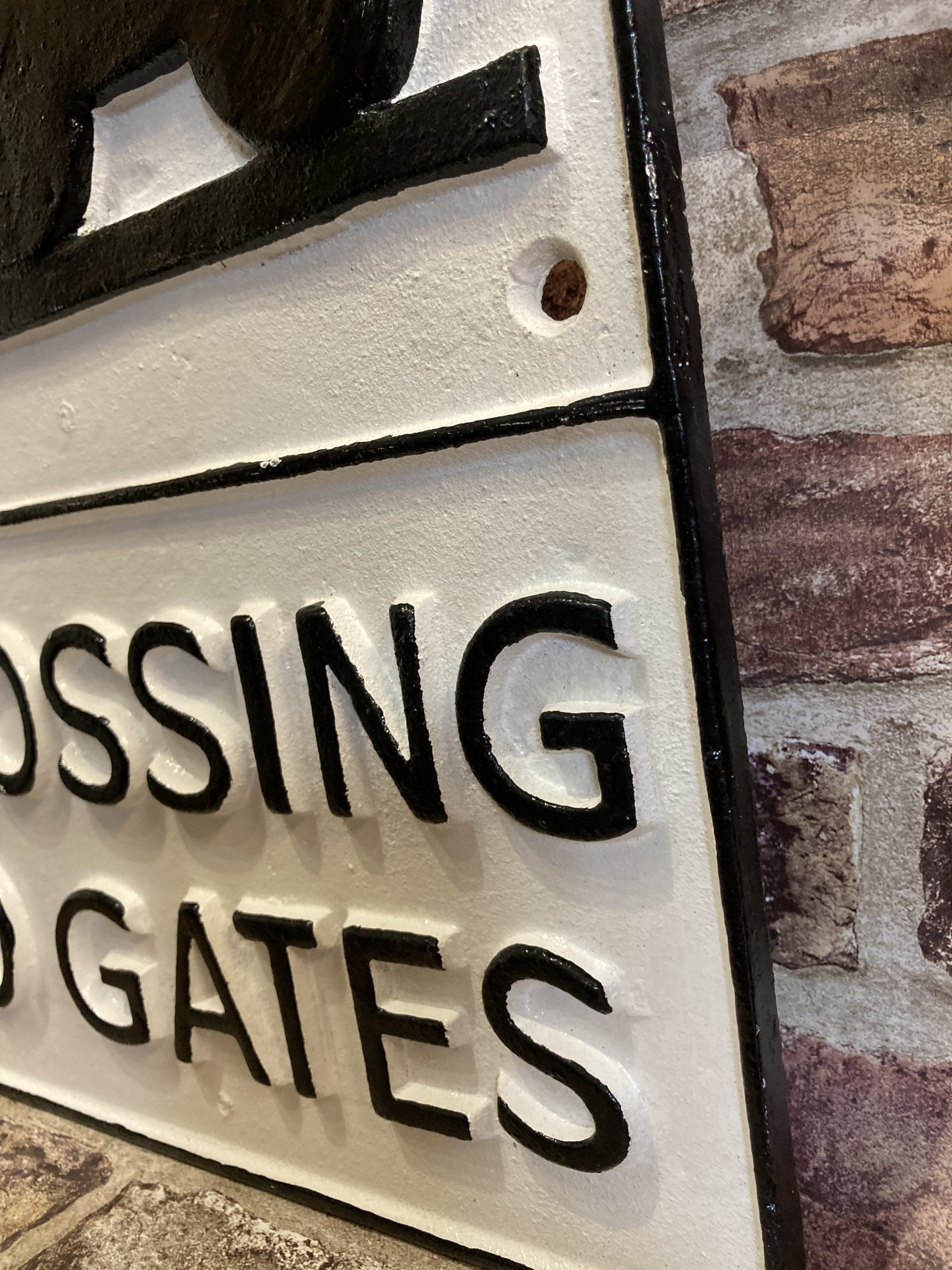 Cast Iron sign Level Crossing – Then Retro