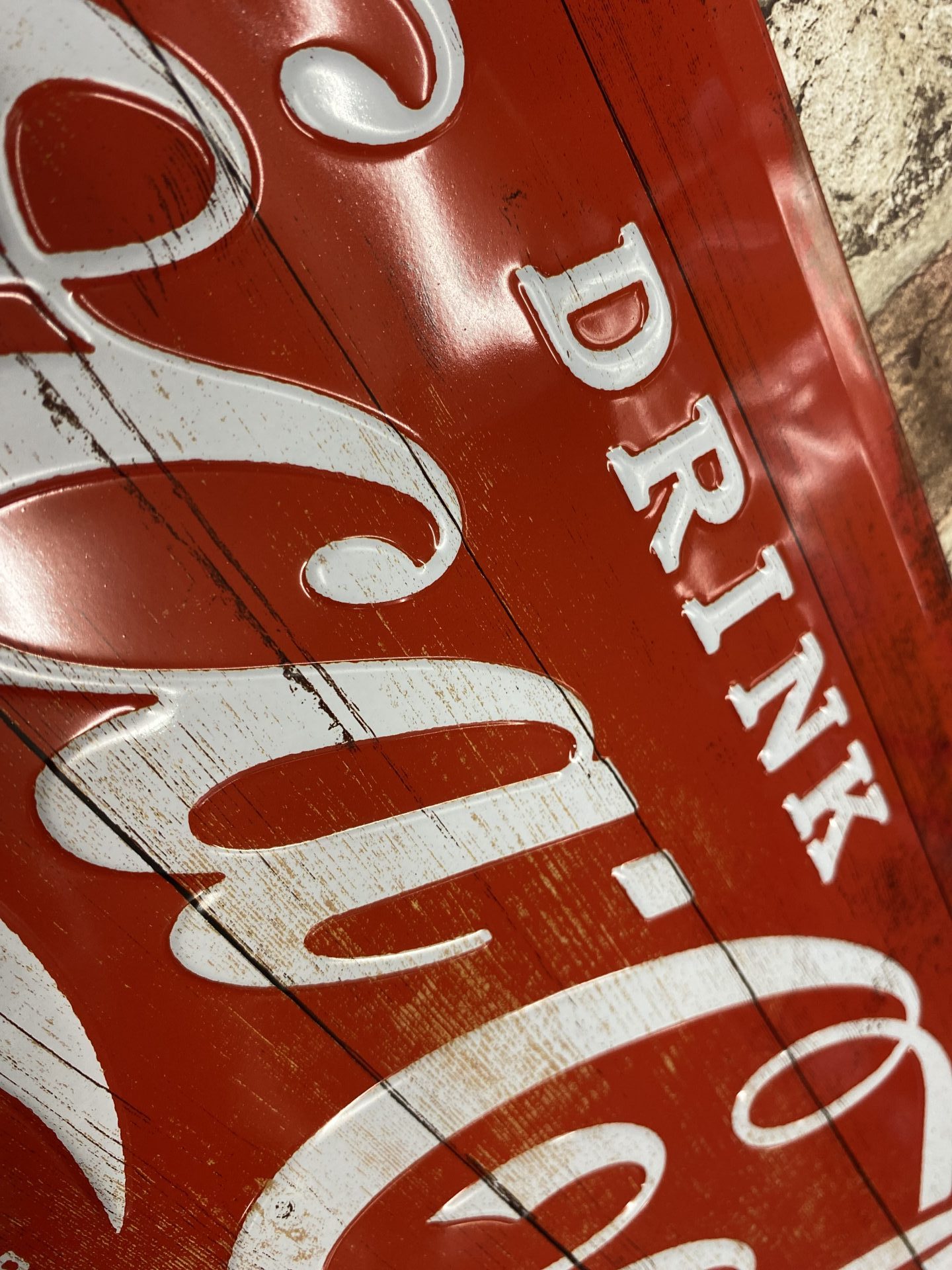 Metal Sign Embossed Long, Coca Cola Classic Logo – Then, quirky and ...