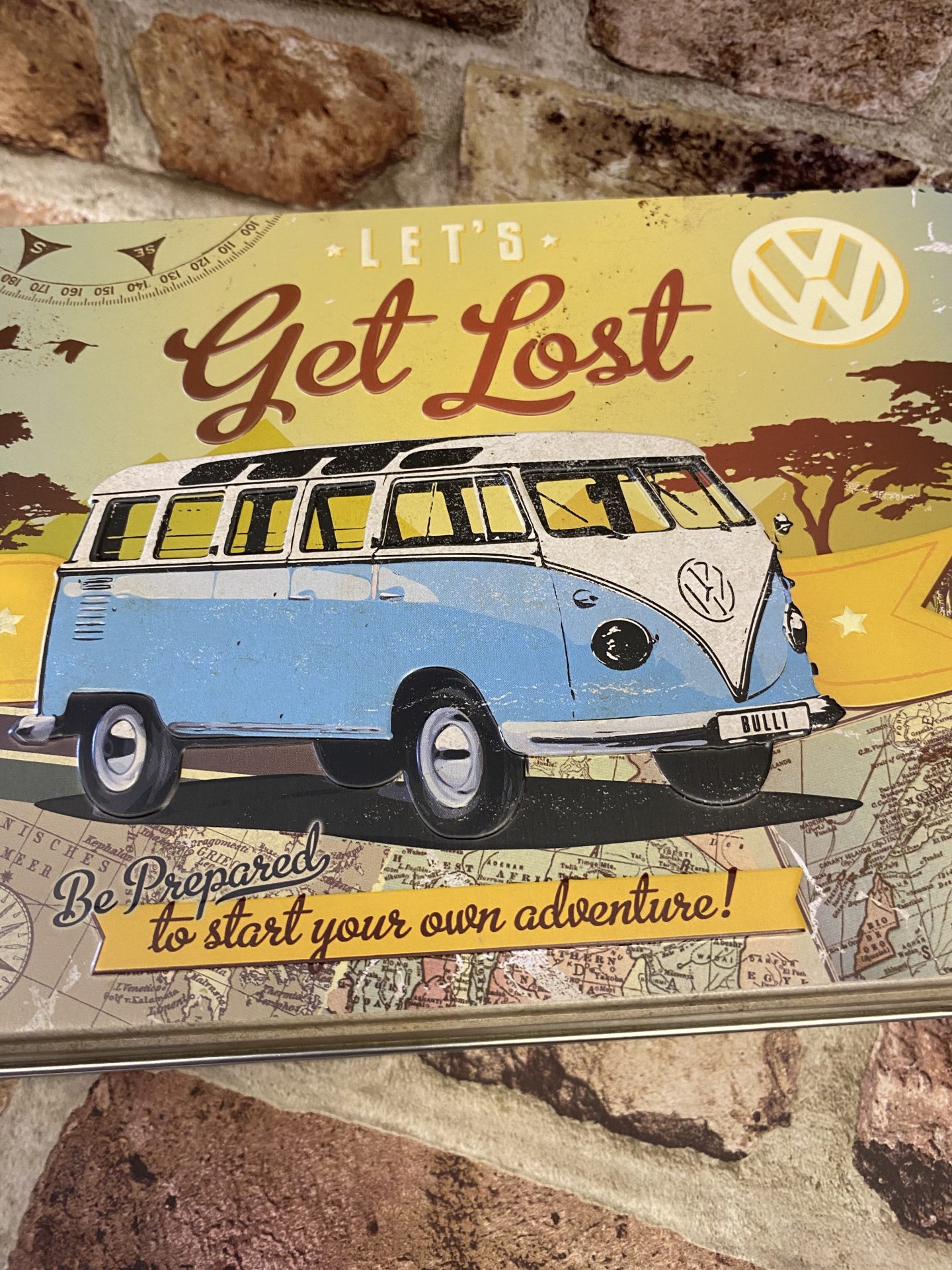 Storage Tin Box Large Flat, VW Bulli Let’s Get Lost – Then, quirky and ...