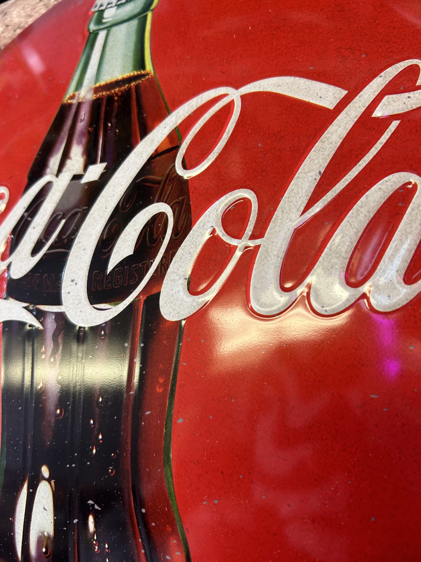 Metal Sign Embossed Large Round Coca Cola – Then, quirky and retro ...
