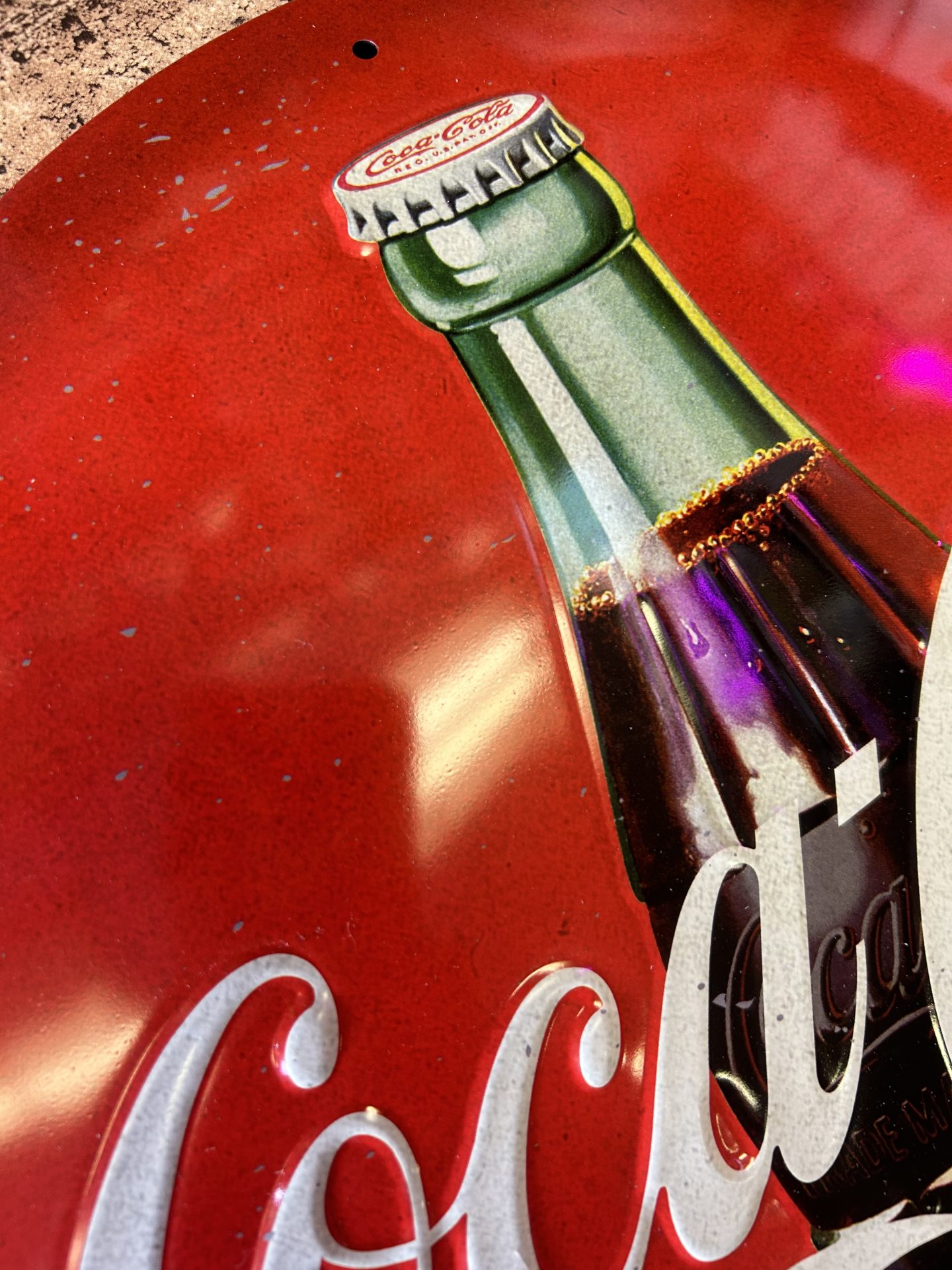 Metal Sign Embossed Large Round Coca Cola – Then, quirky and retro ...
