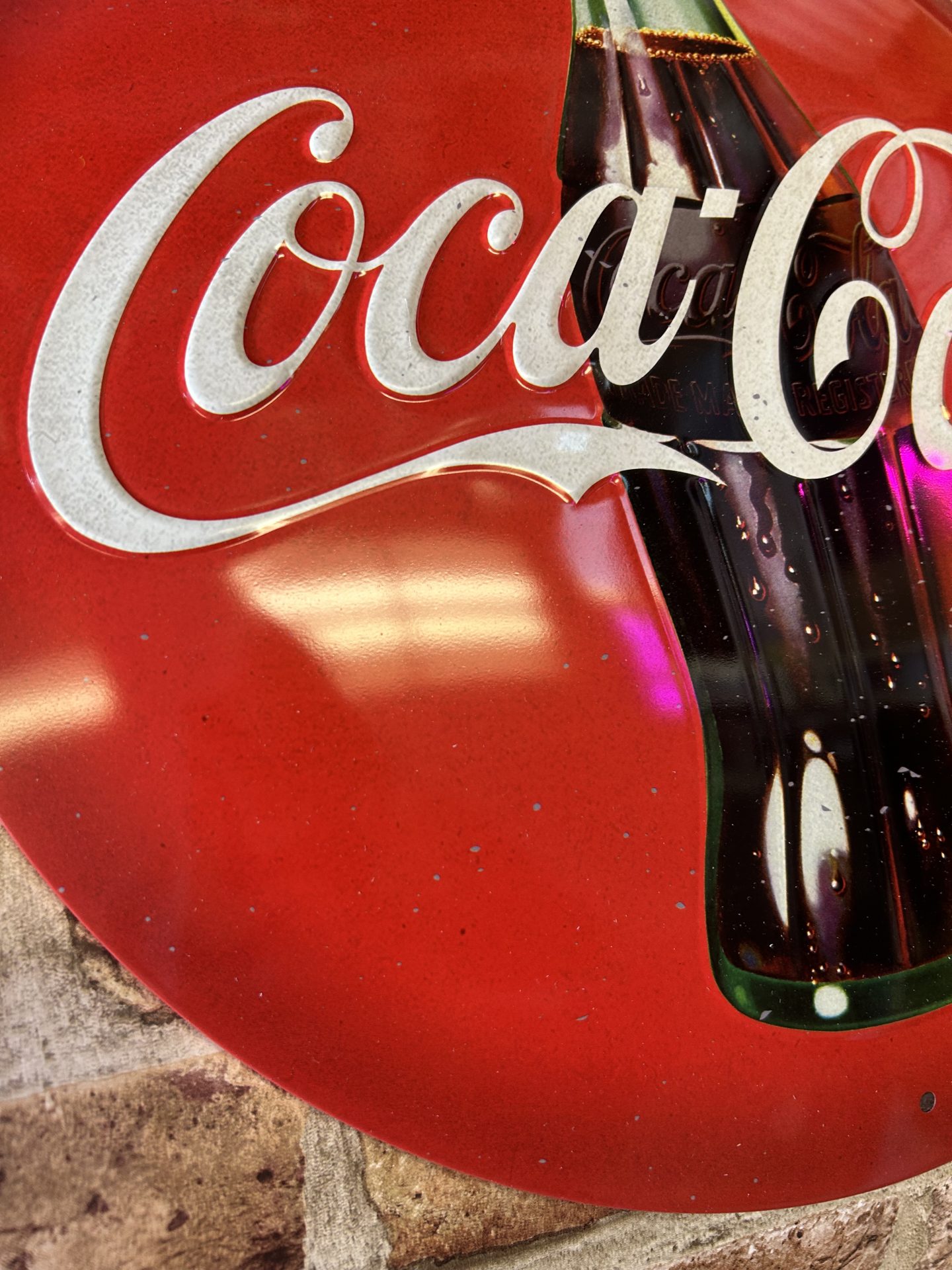 Metal Sign Embossed Large Round Coca Cola – Then, quirky and retro ...
