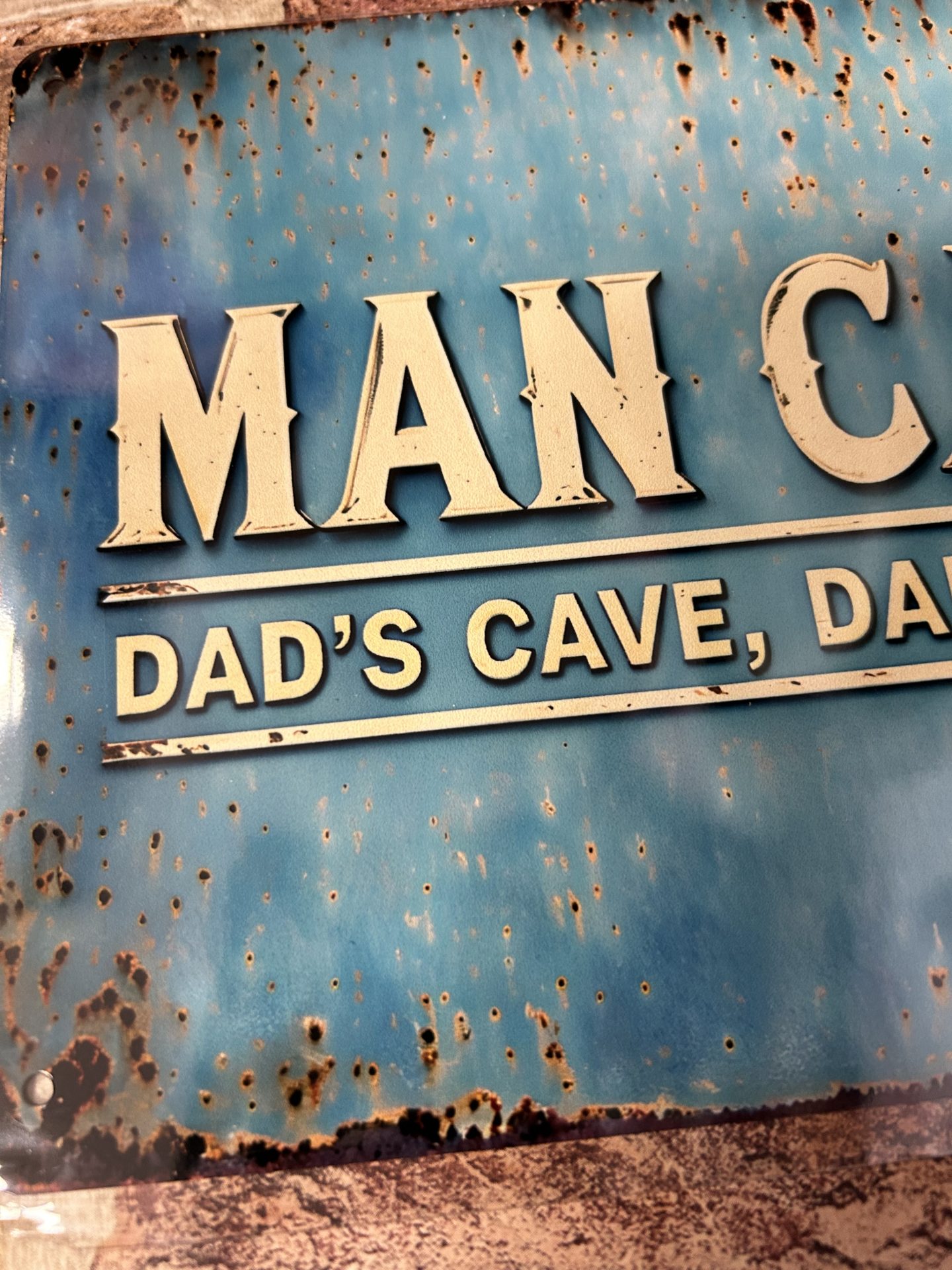 Metal Sign Aluminium, Man Cave Dad’s Cave 6″ x 8″ – Then Retro
