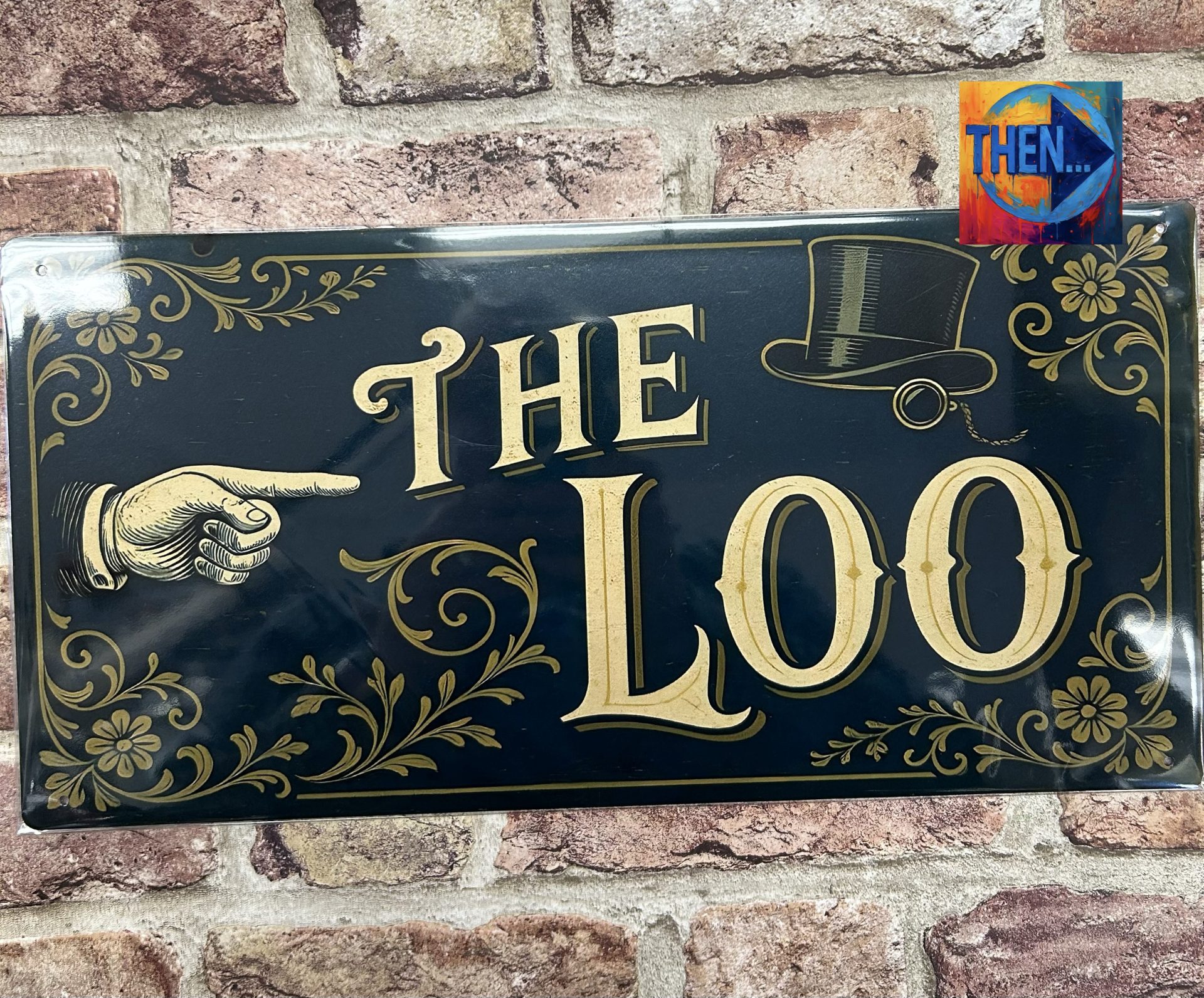 Metal Sign Aluminium, The Loo (Pointing Right) Dark Blue – Then, quirky ...