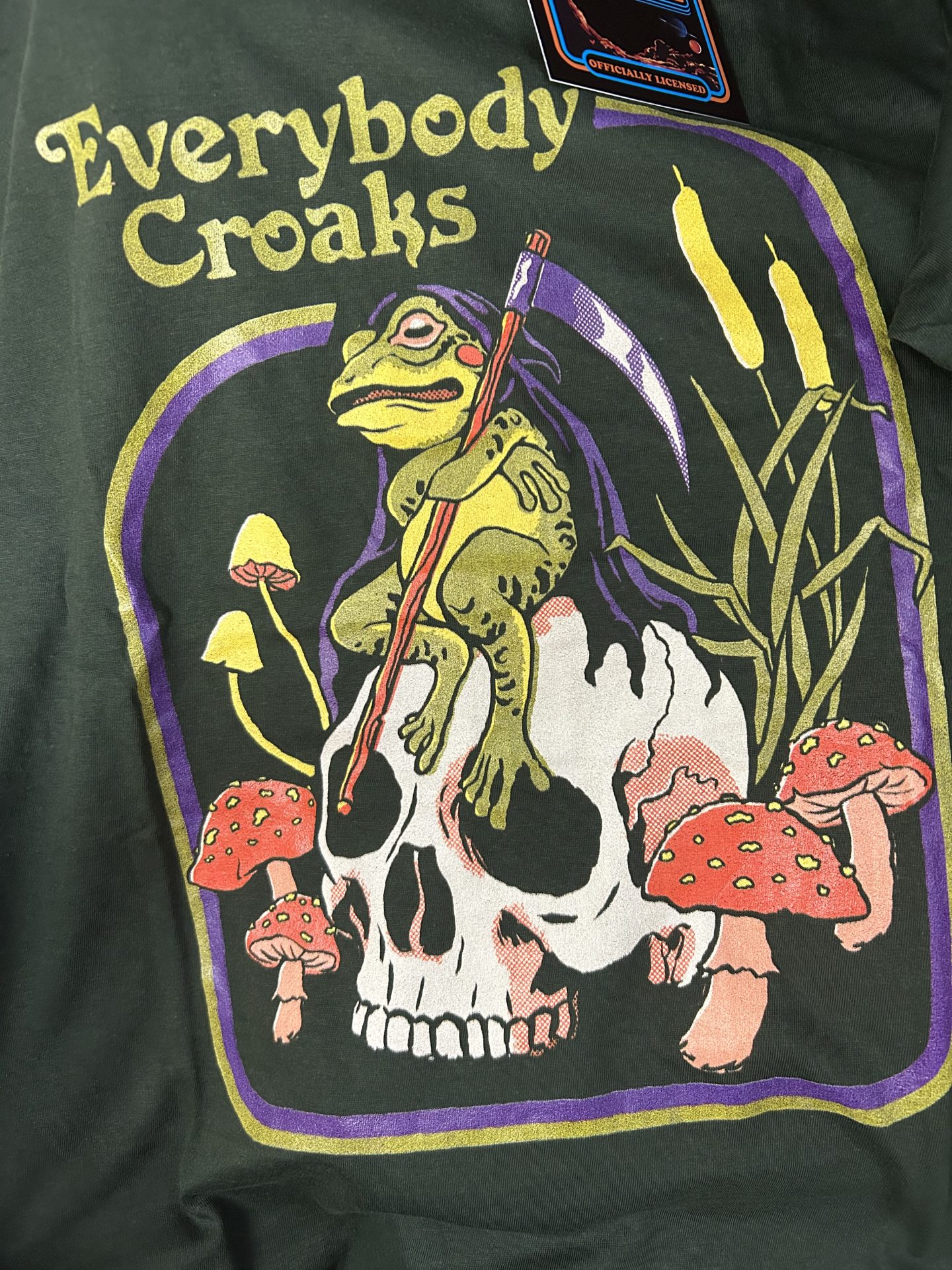 Steven Rhodes – Everybody Croaks T-Shirt Dark Green L – Then, quirky ...